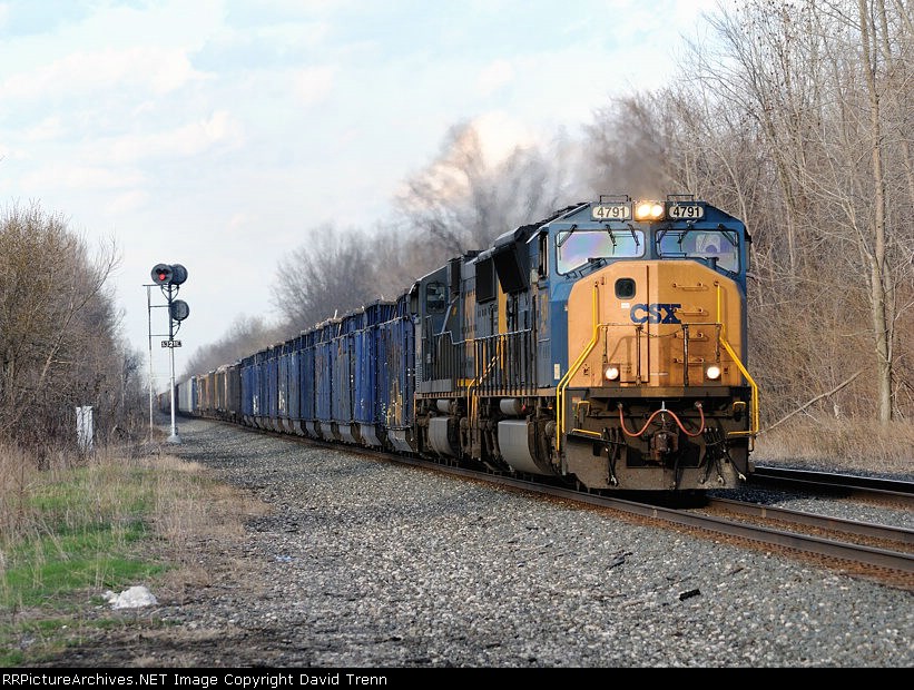 Westbound CSX Q641 is at MP132 on track number one